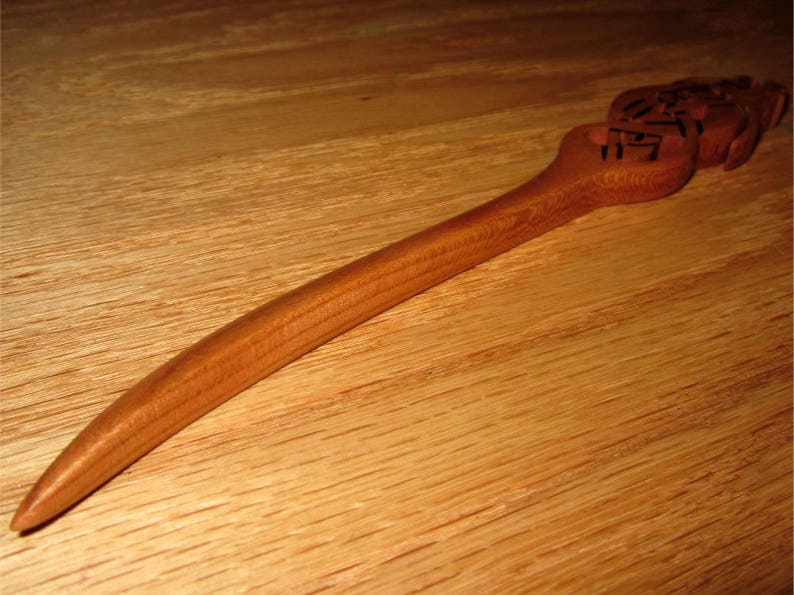 Hair Stick Dragon Dagger in Cherry Wood - Etsy