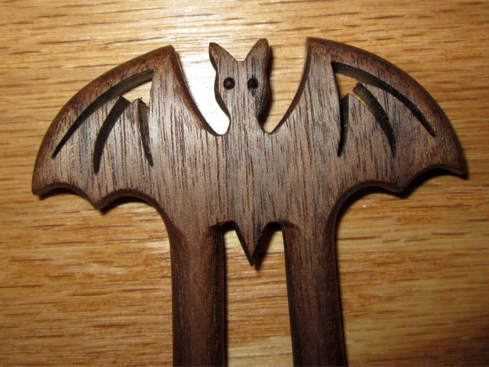 Hair Fork Gothic Bat in Walnut Wood - Etsy