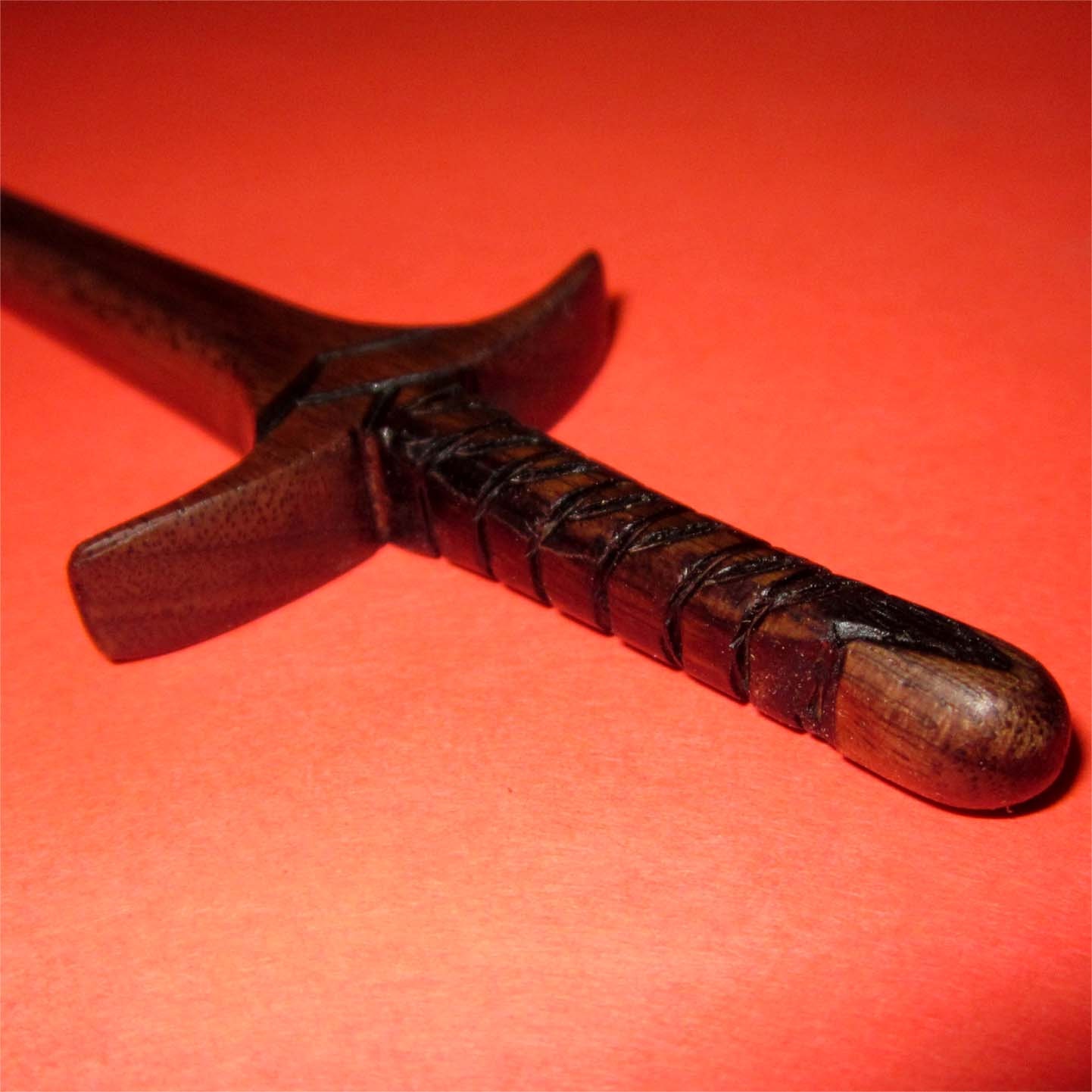 Hair Stick - Fantasy Sword 8 Hair Toy in Walnut Extended 6 Inch Length ...