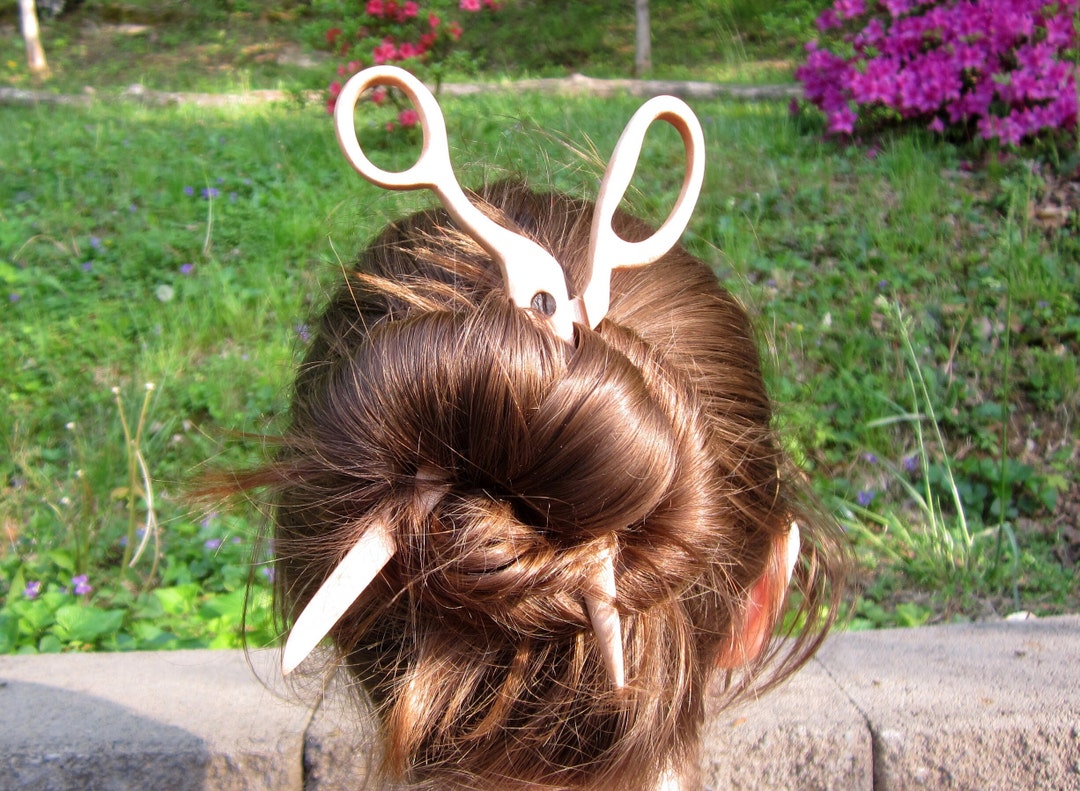 Hair Sticks - Scissors Pair in Maple - Etsy