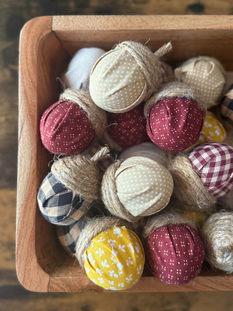Fall Decor, Acorn, Fabric Acorn, Autumn Decor, Thanksgiving Decor, Bowl ...