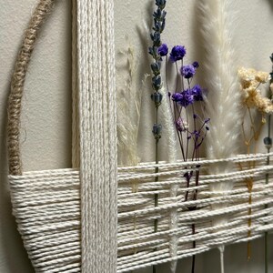Handmade Hemp Wreath Wall Decor, Dried Floral Arrangement, Neutral Boho ...