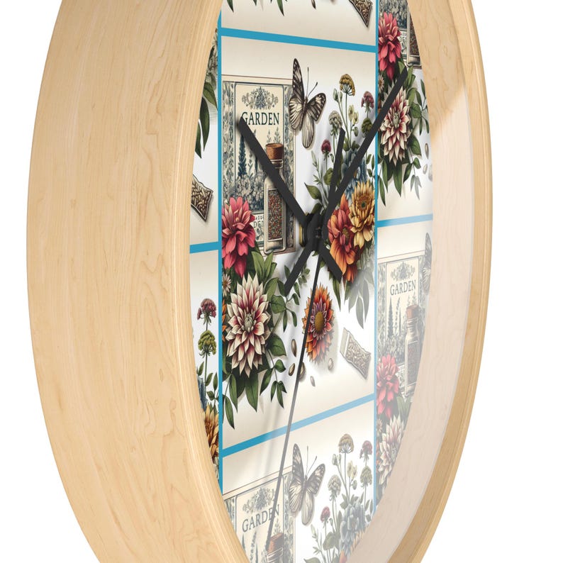 Vintage Floral Garden Wall Clock, Home Decor, Gift for Garden Lovers ...