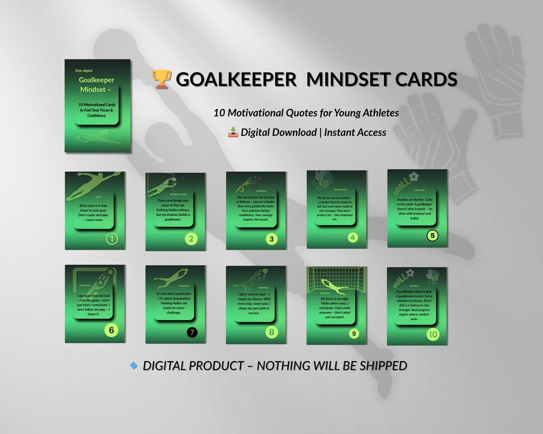 Goalkeeper Mindset Cards – Printable Motivational Quotes for Soccer ...