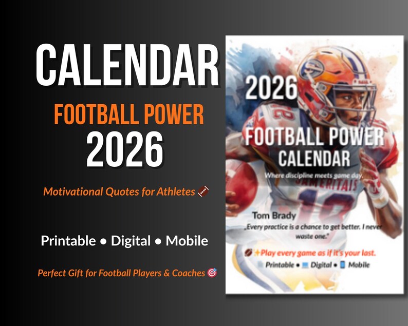 Buy Football Wall Calendar 2026 – Watercolor Quotes (PDF) Online in ...
