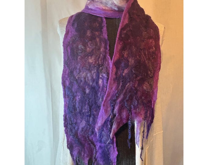 Lavender and Purple Hand Felted Wool Scarf - Etsy
