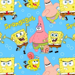 Spongebob and Patrick Faux Leather Sheets,diy Earring/hair Bow Crafts ...