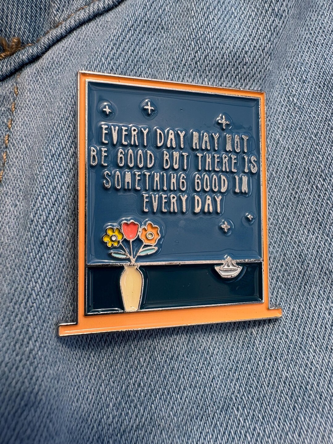 Positive Words Pin | Something Good In Every Day Positivity Pin 