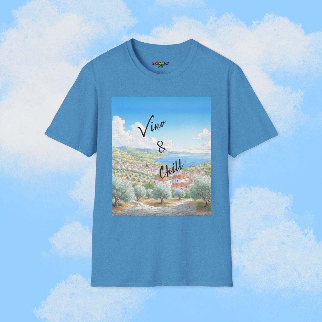 Divergent Fit Vino and Chill T-shirt: Wine Lovers Relaxed Style Tee - Etsy