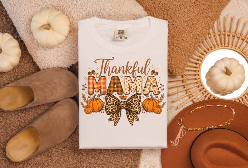 Thankful Mama PNG, Preppy Thankful PNG, Thanksgiving Hand Drawn, Doodle ...