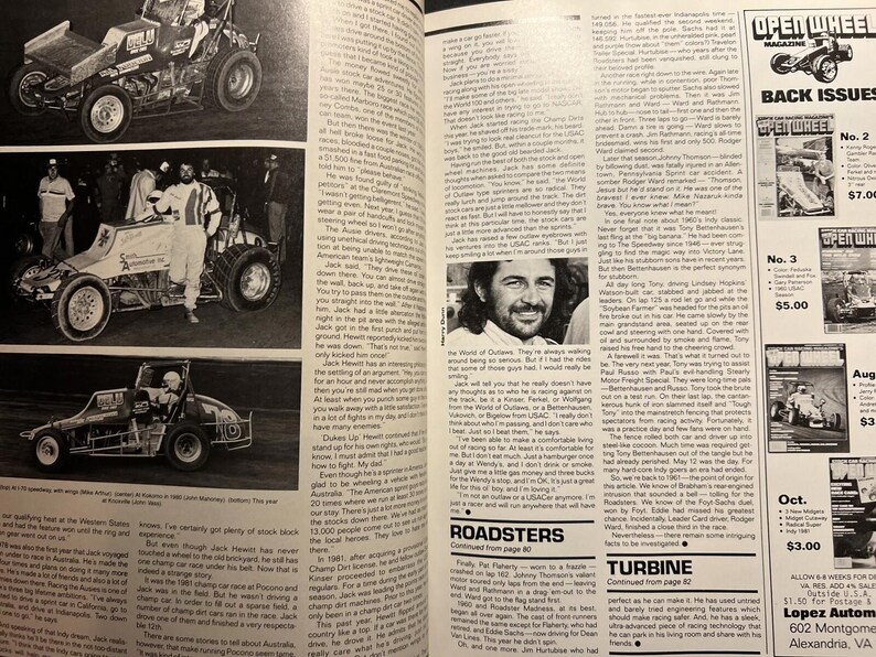 December 1981 Open Wheel Stock Car Racing Magazine Foyt Roadsters ...