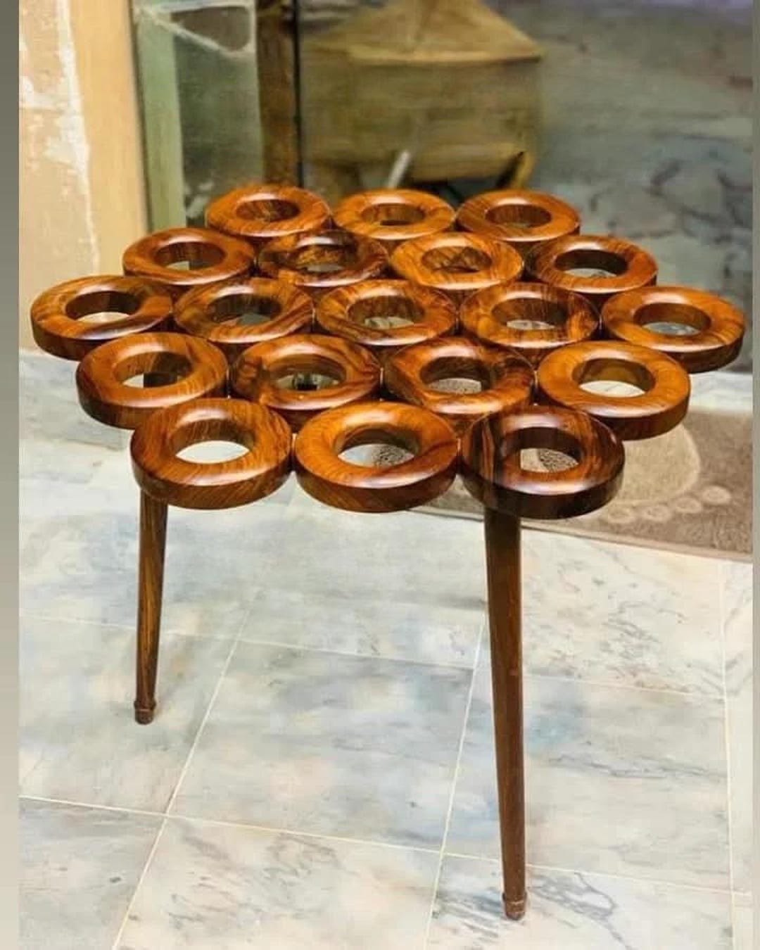Handmade Wooden Donut Table | Unique Ring Shape Center Table | Modern ...