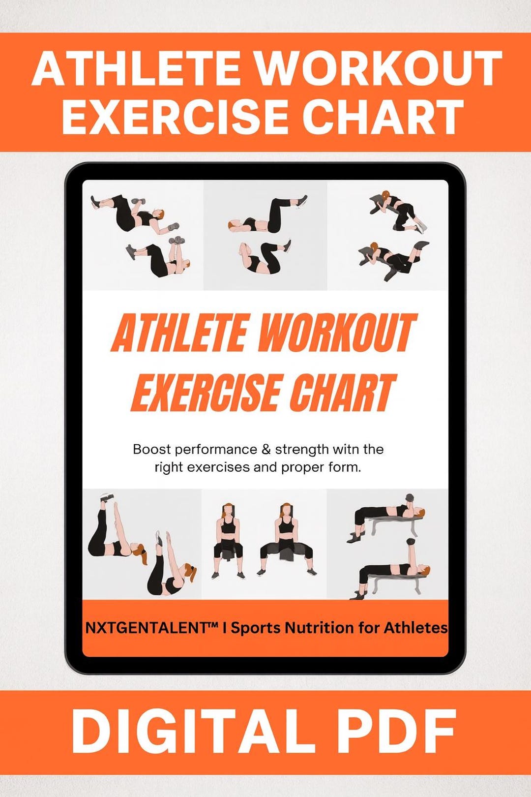 Athlete Workout Chart: Sports Training, Strength & Power (digital ...