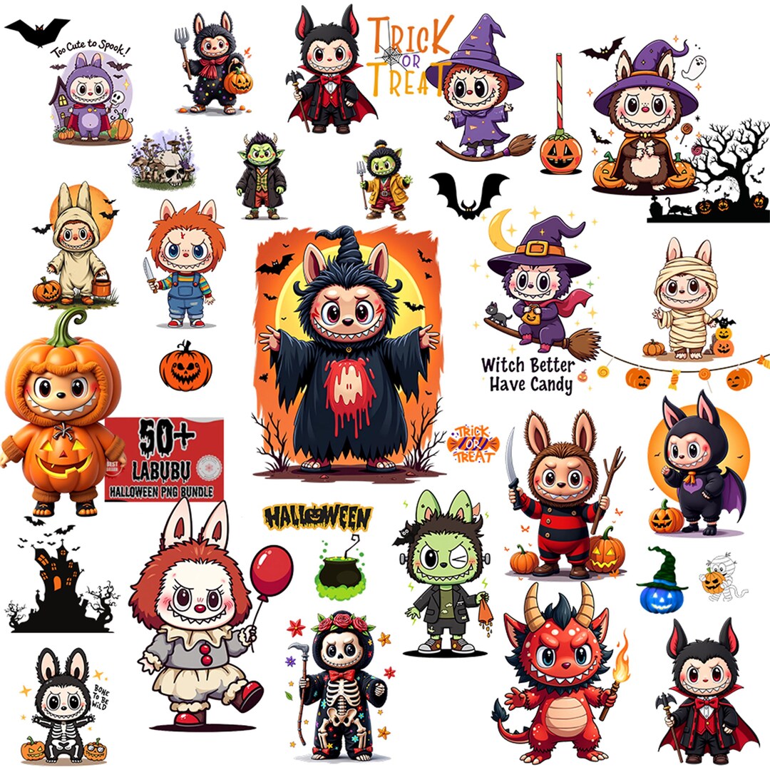 50+ Halloween Labubu Clipart Mega Bundle, Labubu PNG Bundle, Labubu ...