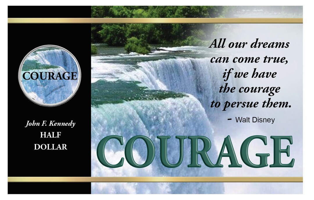 The Matthew Mint 'courage' JFK Half Dollar Commemorative Coin Display ...