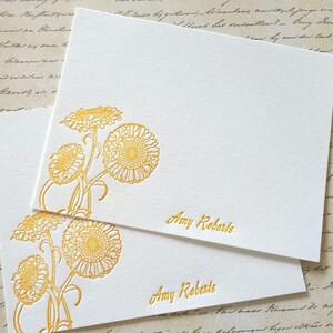 Personalized Marigold Letterpress Stationery Honey Gold Tangerine ...
