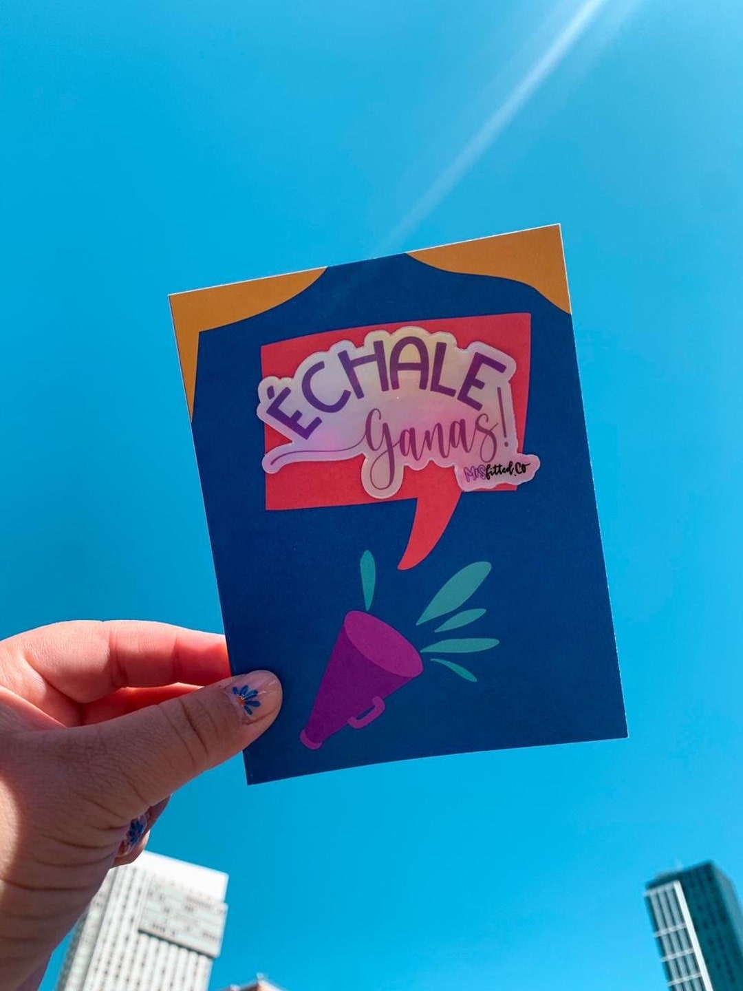 Echale Ganas Sticker Card | Latina Cards | Spanglish Cards - Etsy