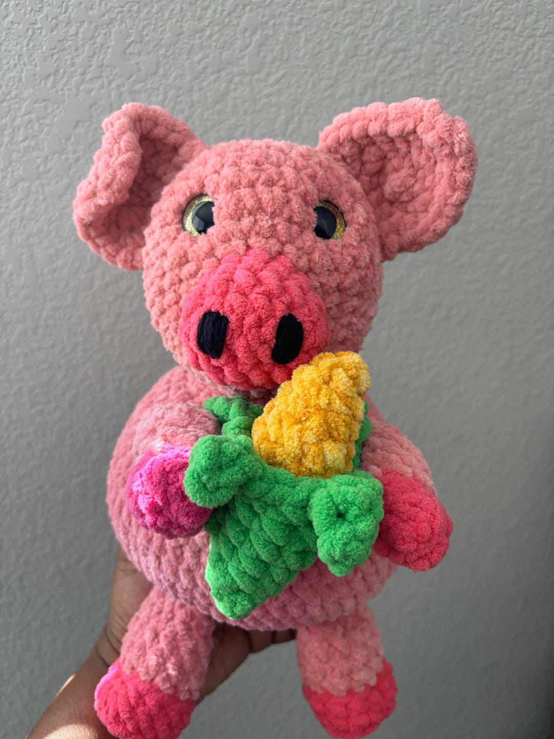 Handmade Pig Plushie With Corn on the Cob - Cornelius the Pig Plush ...