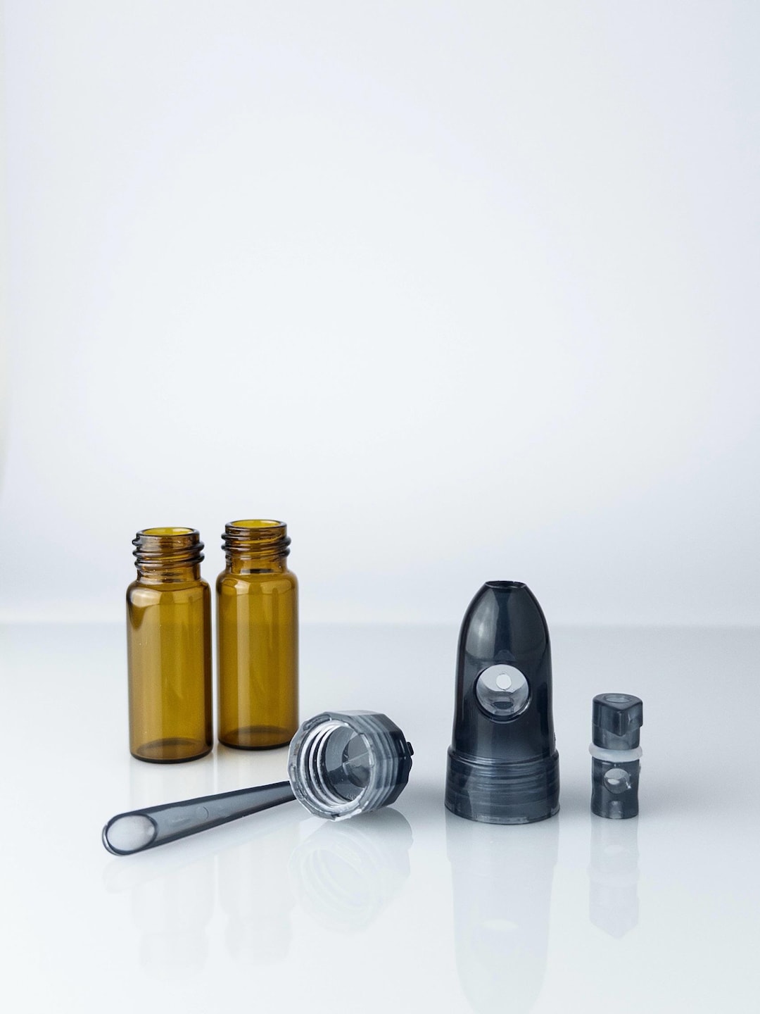 Mini Refillable Glass Vial Set - EDC Storage Bottle With Precision Cap ...