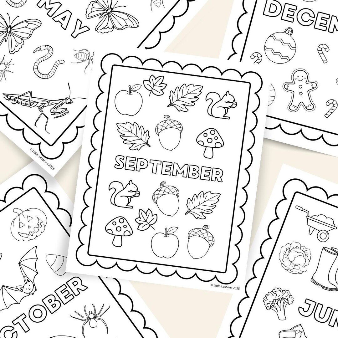 12 Monthly Coloring Pages Morning Basket Homeschool Morning Menu ...