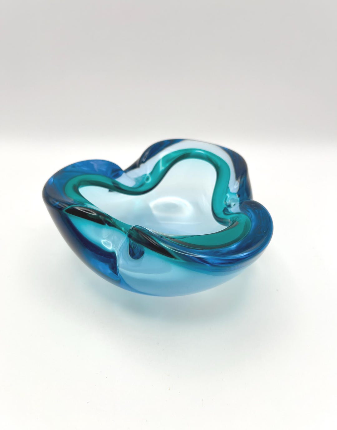 Murano Sommerso Glass Bowl, Blue and Green, Iconic Mid Century Art ...