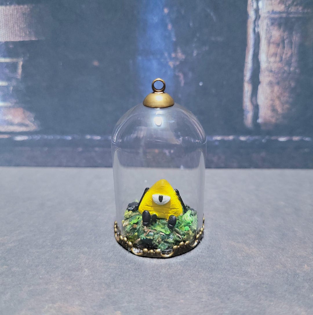 Miniature Bill Cipher Sculpture in Glass Dome Pendant - Etsy