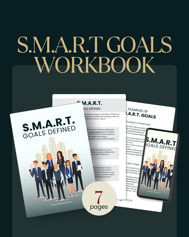 SMART Goals Workbook | Printable Goal Setting Template | Achieve Goals ...