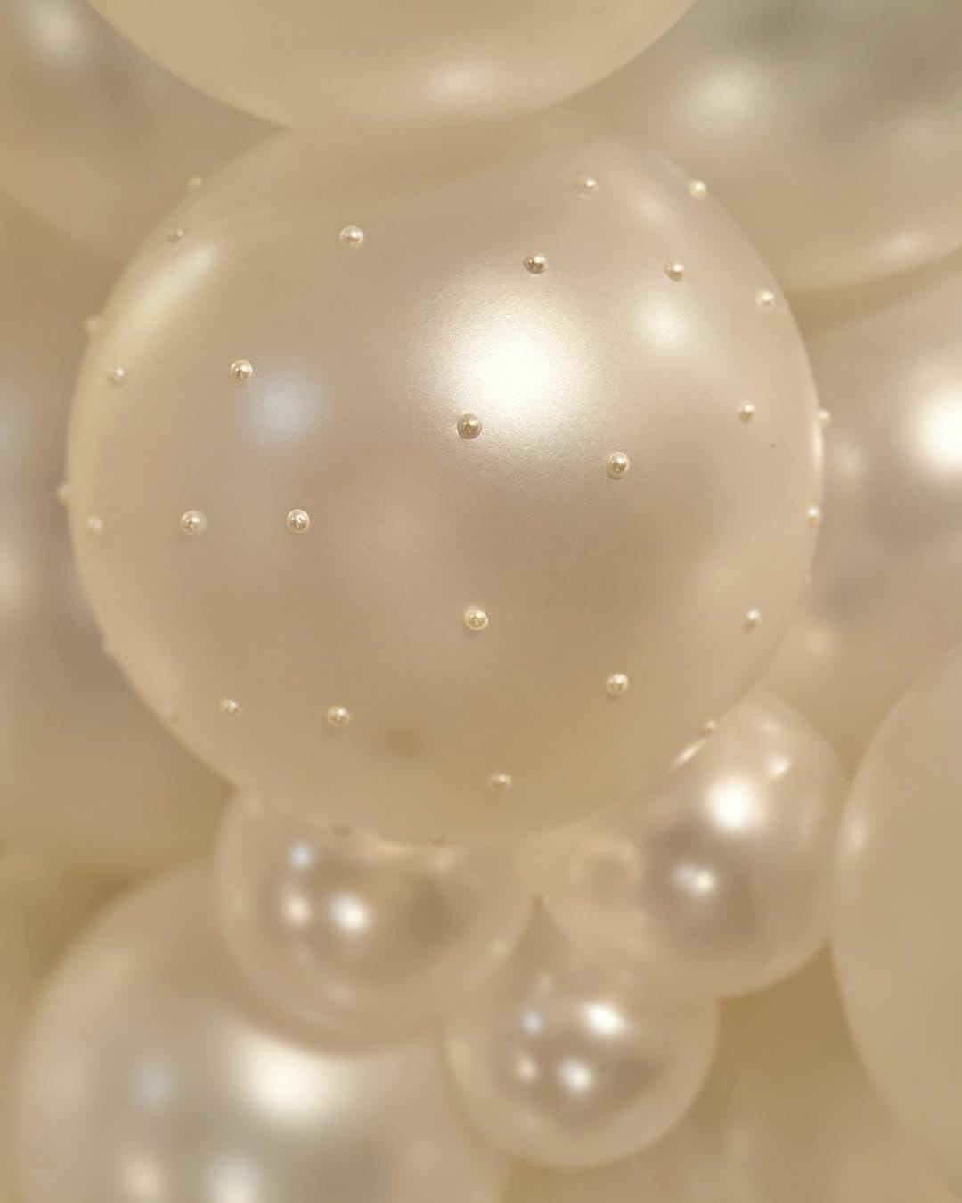 Pearl White Balloon Garland Arch Kit 112pcs Pearl Sand White Double ...