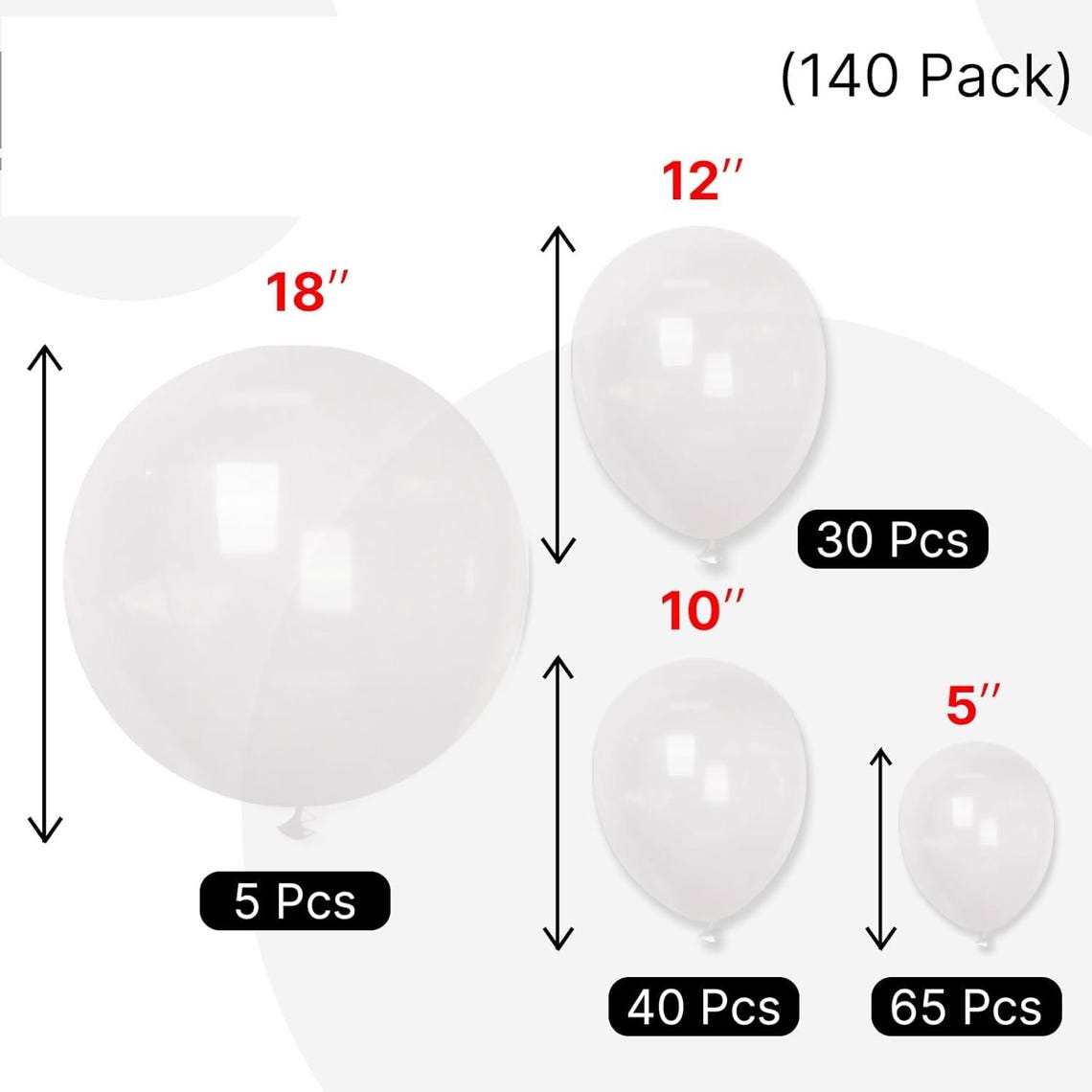 Clear Balloons 140 Pcs Different Sizes of 18 12 10 5 Inch Transparent ...