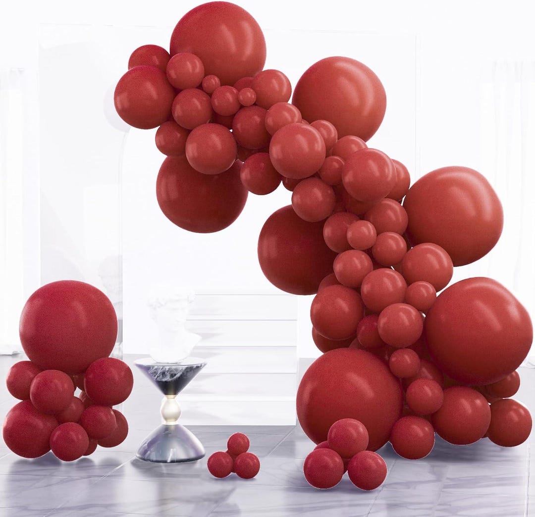 Burgundy Balloons 100 Pcs Different Sizes Pack of 18 12 10 5 Inch Dark ...