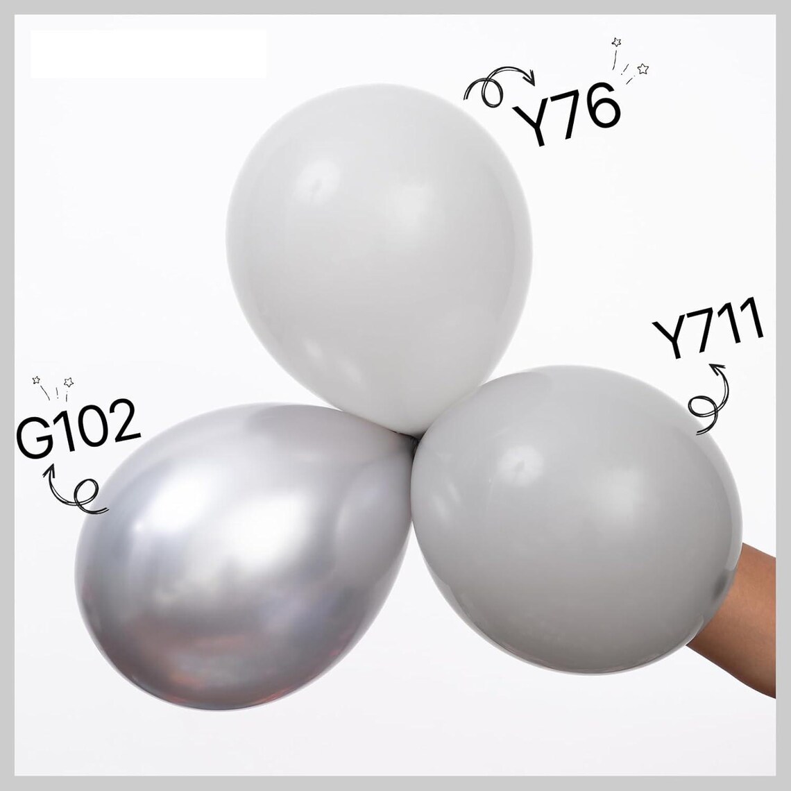 Metallic Silver Balloons, 85 Pcs Silver Metallic Balloons Different ...