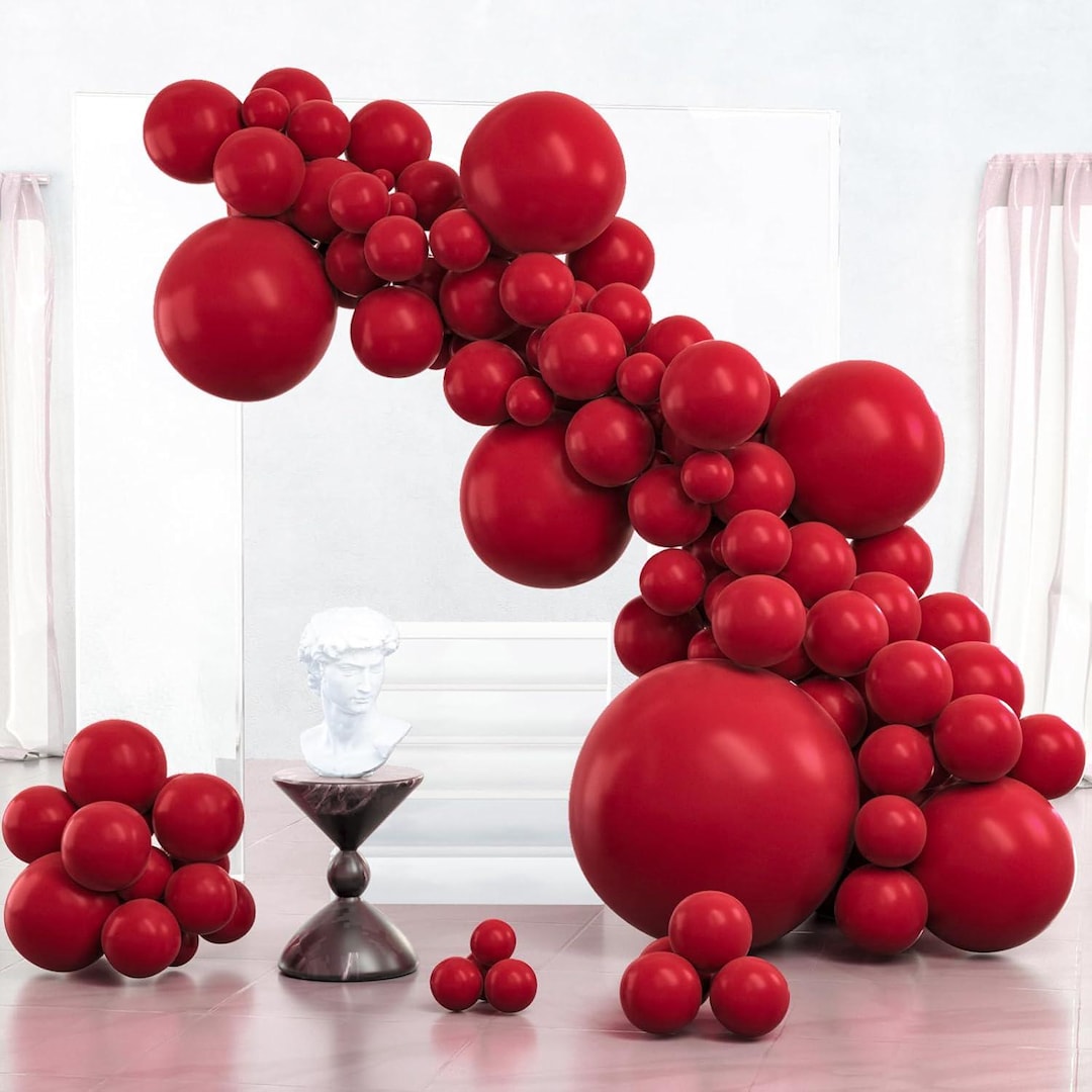 Maroon Balloons 100 Pcs Different Sizes of 36 18 12 10 5 Inch Dark Red ...