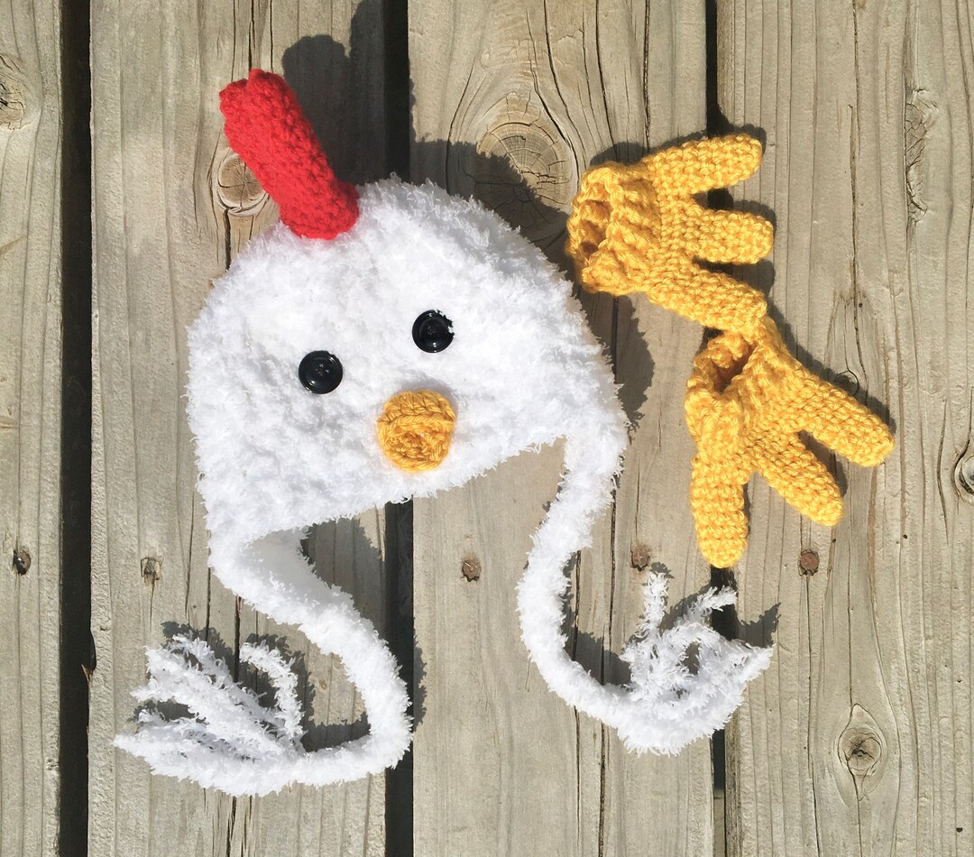 Crocheted Chicken Hat and Booties Set: Soft Baby Costume - Etsy