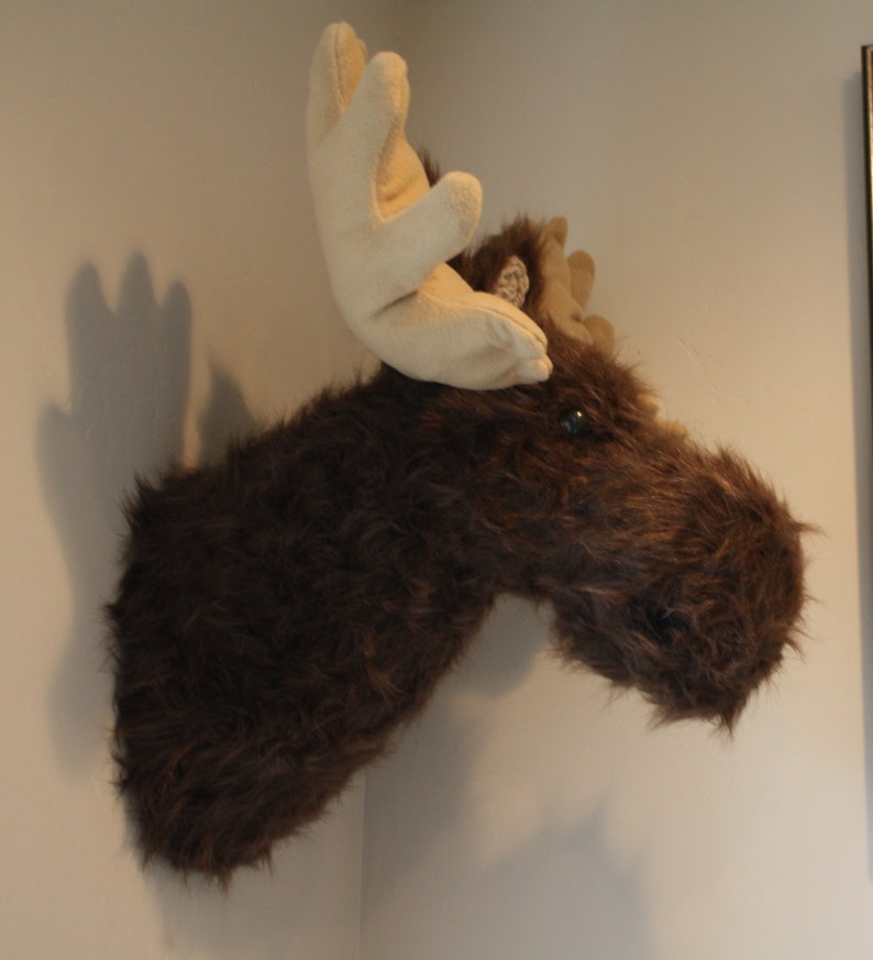 Moose Head Faux Taxidermy Wall Mount Plush Woodland | Etsy