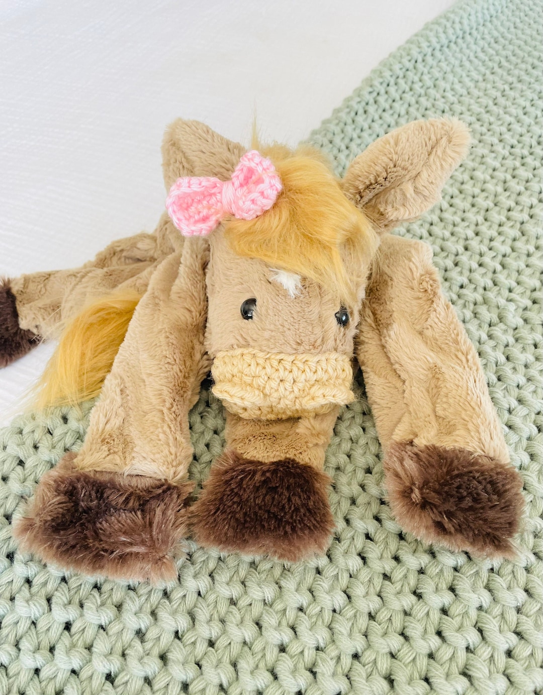 Tan Minky Horse Lovey: Western Nursery Decor, Baby Security Blanket - Etsy