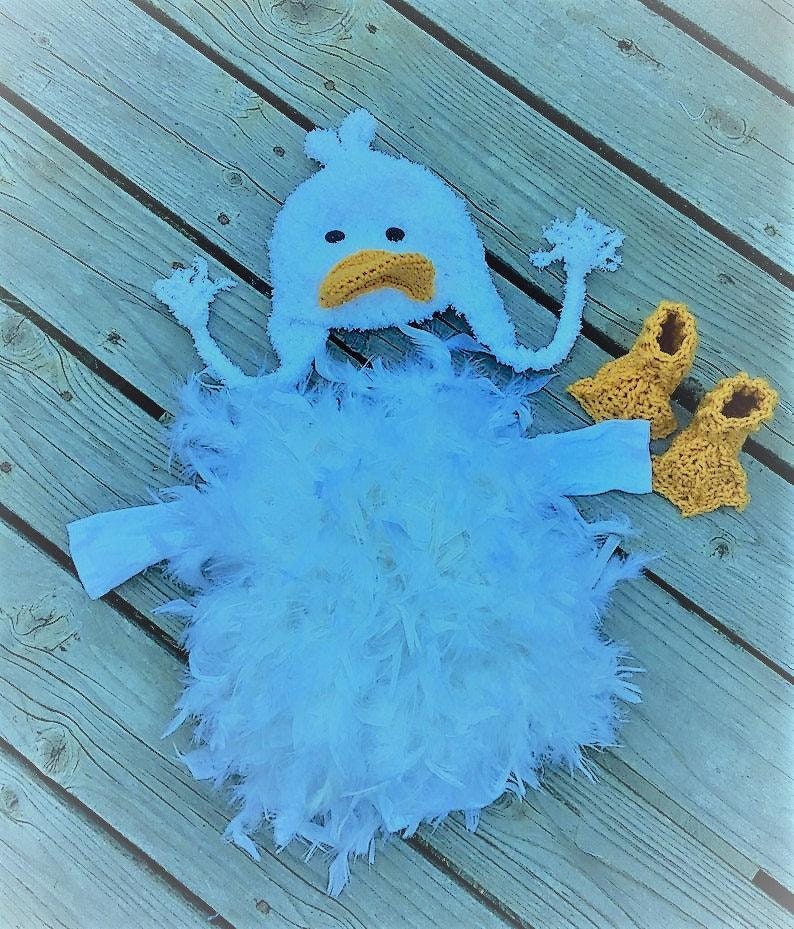 White Duck Hat and Booties Set Baby Hat Baby Duck Hat | Etsy