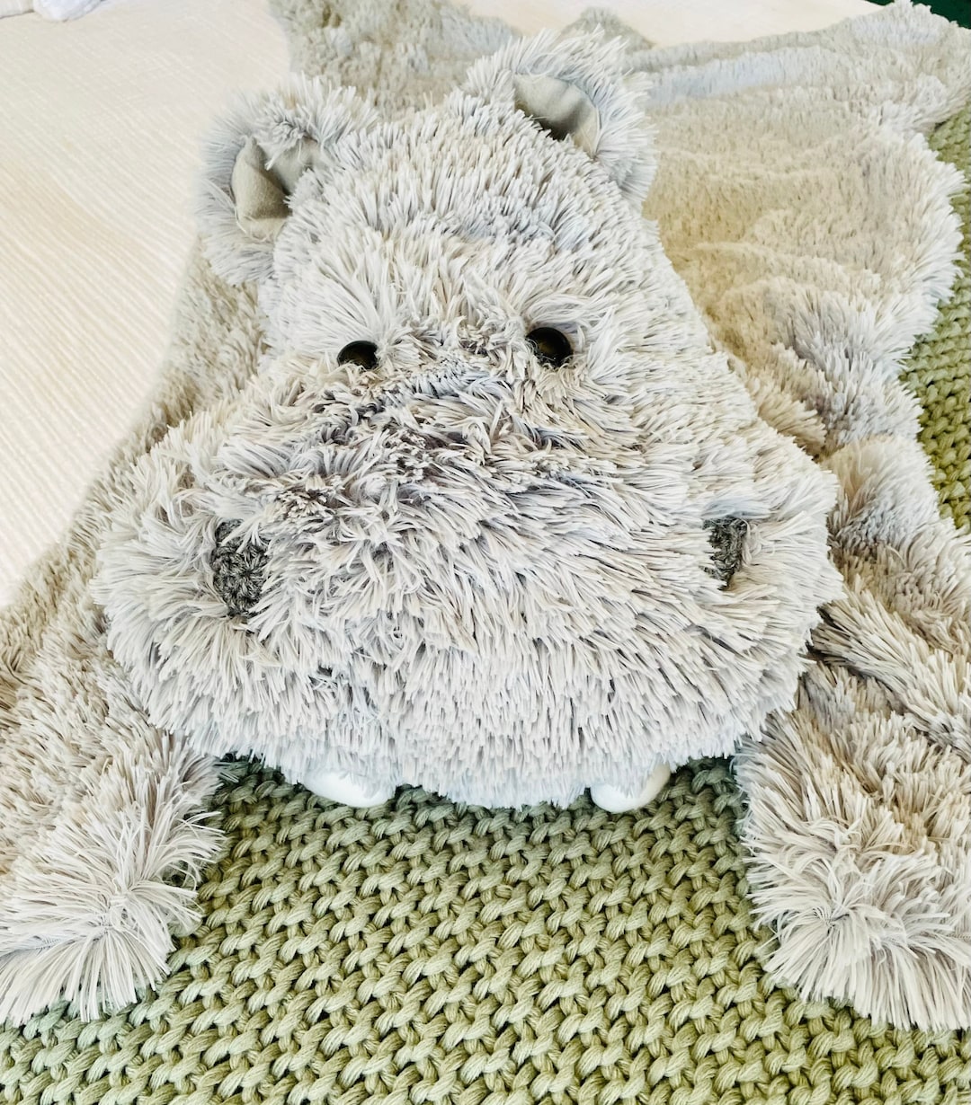 Hippo Rug - Minky Hippopotamus Blanket - Nursery Room Decor - by Jojo ...