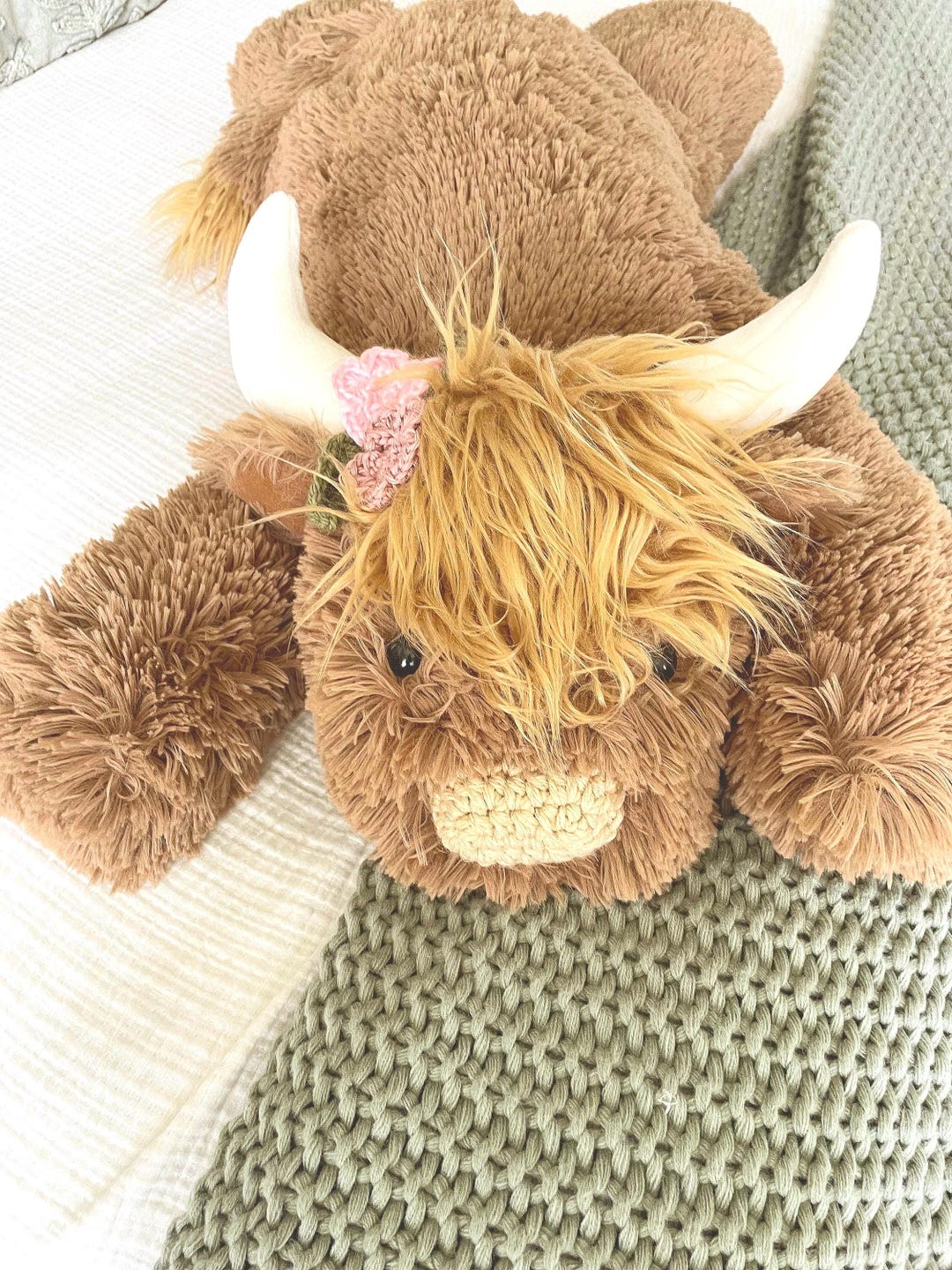 Weighted Highland Cow Minky Plush - Handmade Sensory Stuffed Animal ...