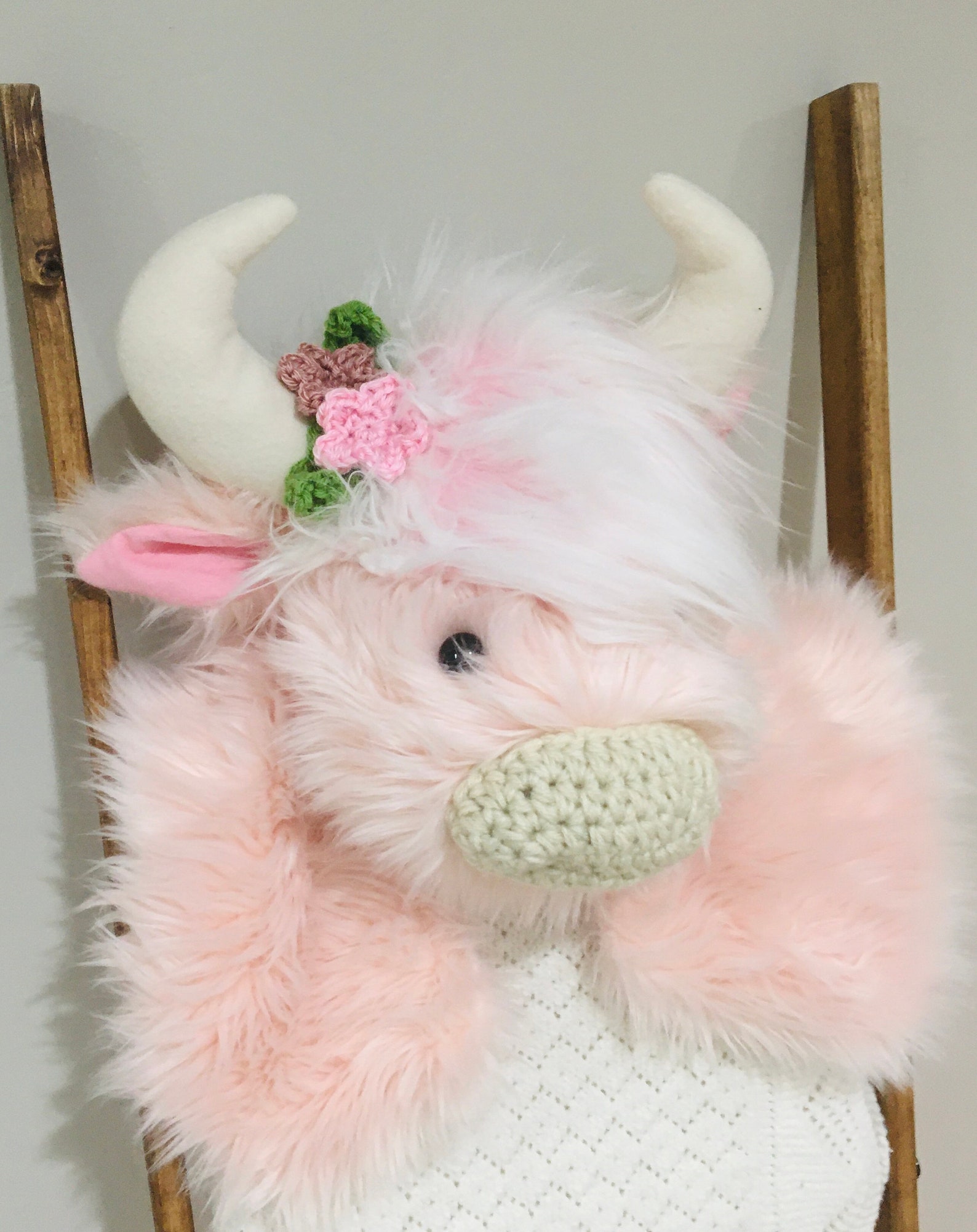 Highland Cow Pink Rug Girl Nursery Decor by Jojo Boo | Etsy