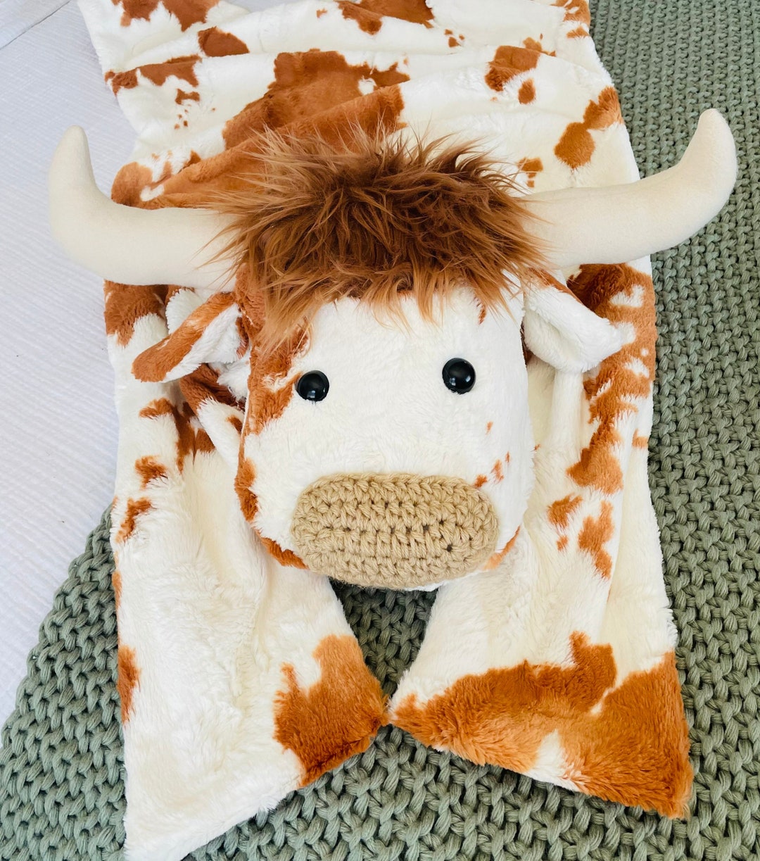 Longhorn Cow Minky Rug: Texas Nursery Decor by Jojo Boo - Etsy