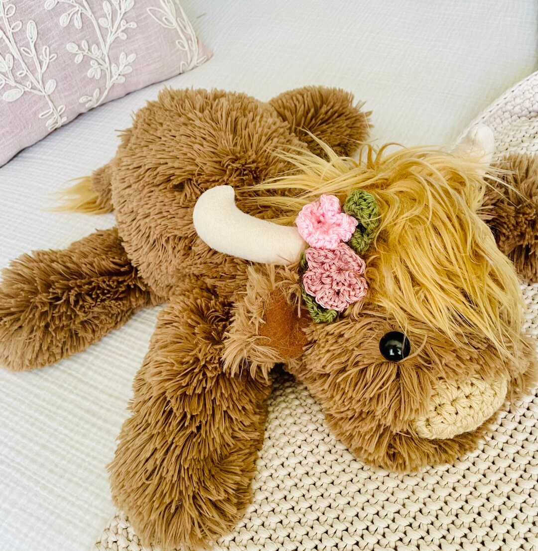 Highland Cow Plush Cow Lover Gift Stuffed Animal Nurser Decor Super ...