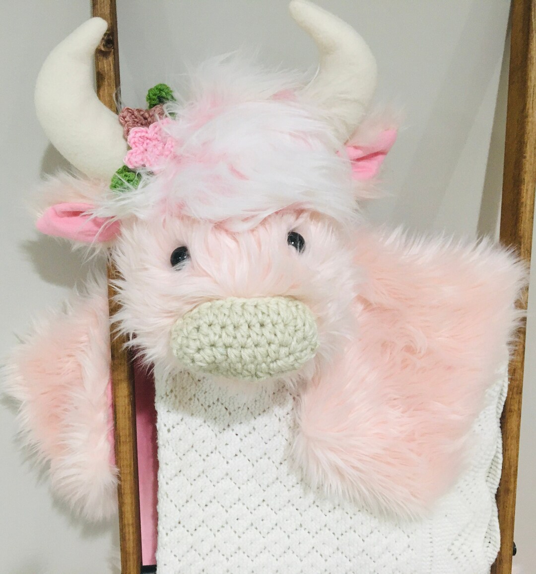 Highland Cow Pink Rug Girl Nursery Decor by Jojo Boo - Etsy