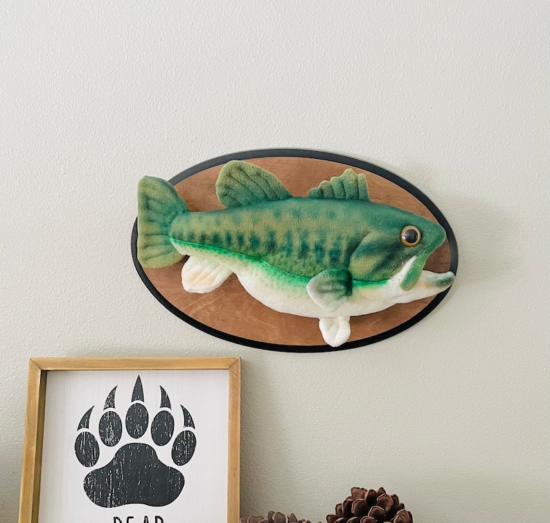 Fish Wall Mount Faux Taxidermy Plush Bass Nursery Decor - Etsy