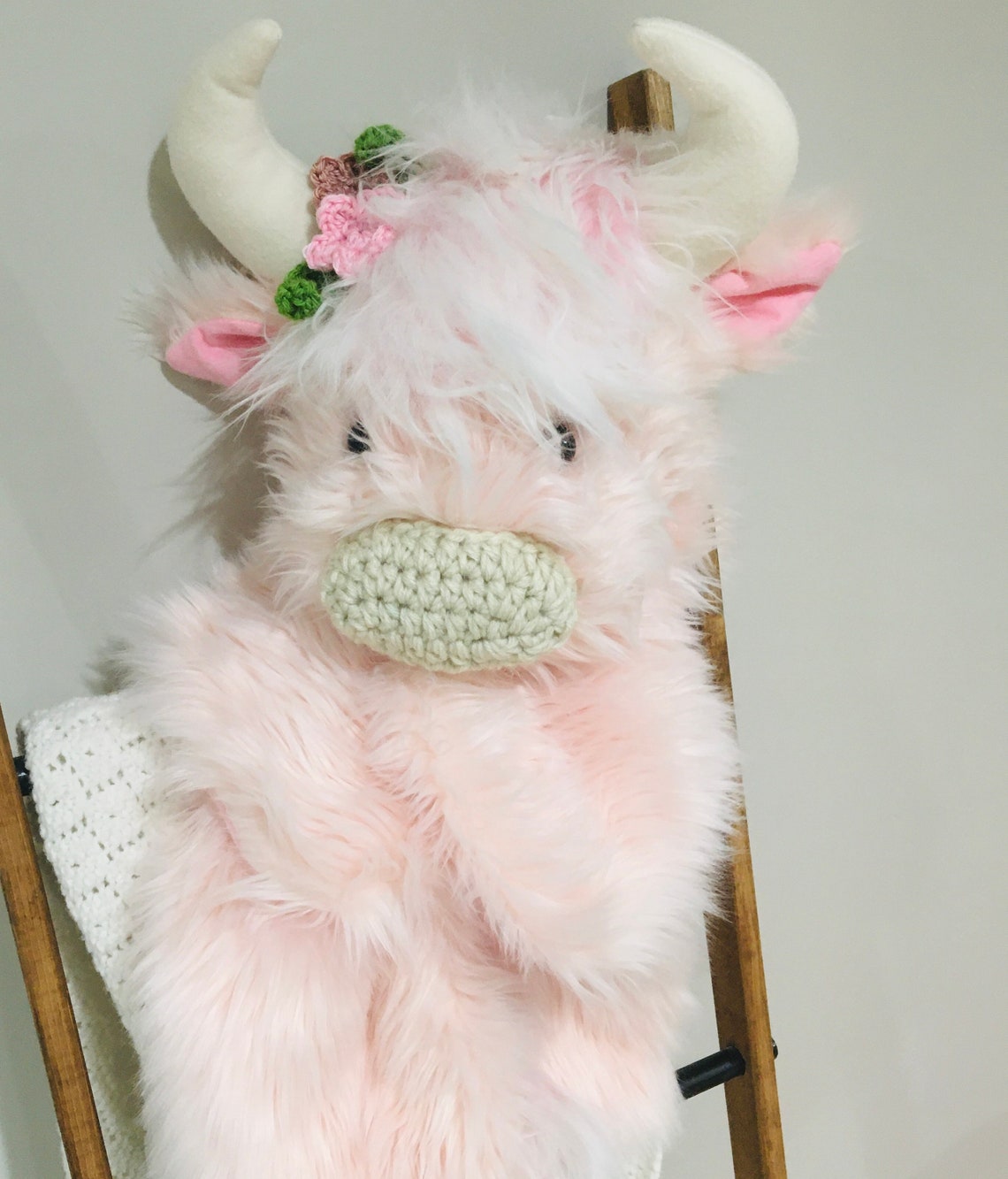 Highland Cow Pink Rug Girl Nursery Decor by Jojo Boo | Etsy