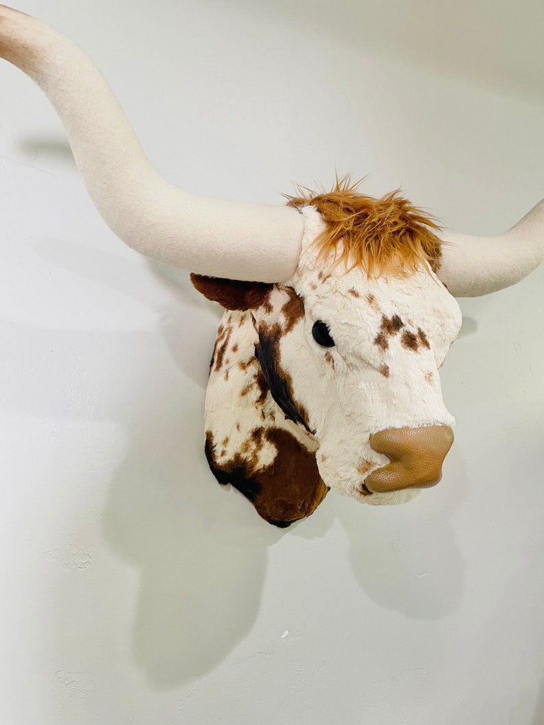 Spotted Texas Longhorn Cow Wall Mount Faux Taxidermy - Etsy