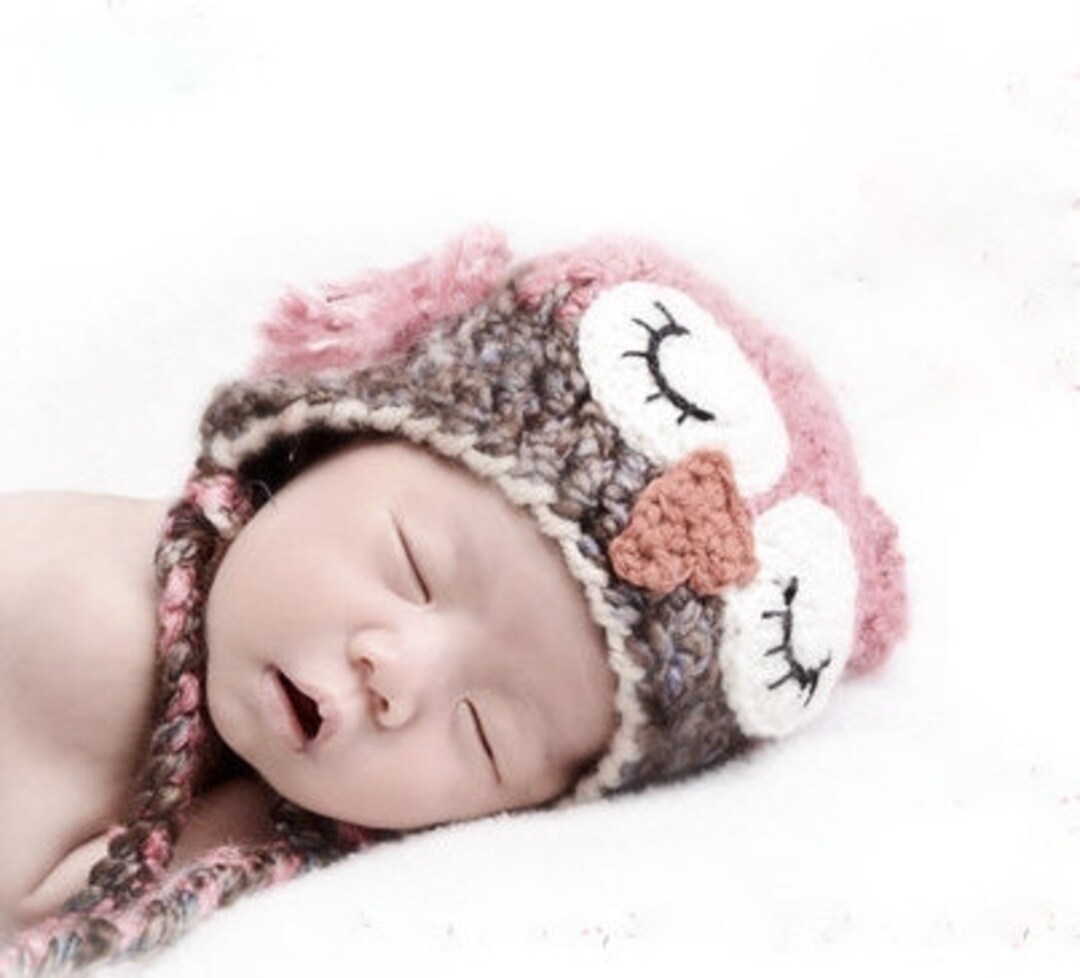 Baby Hats Sleepy Owl Hat baby Owl Hat for Baby Newborn Hat - Etsy