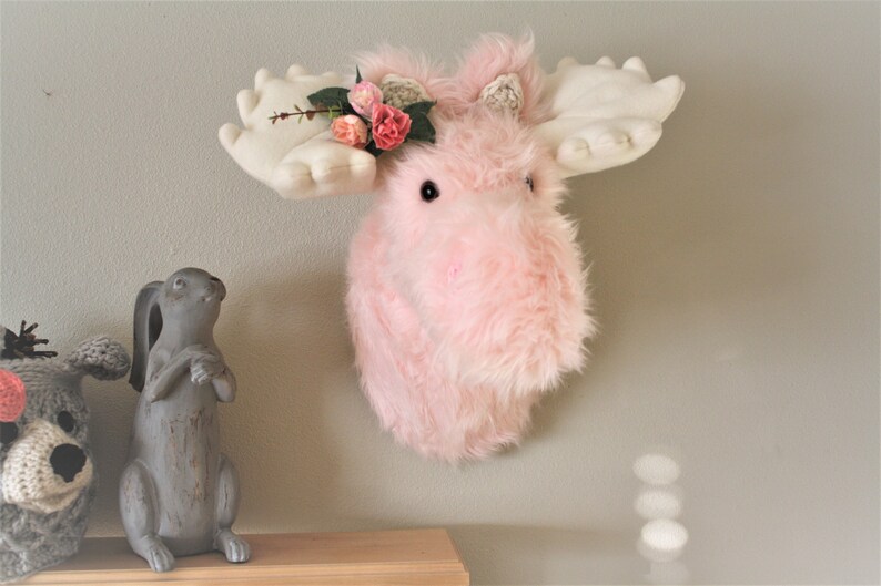 Pink Moose Head Faux Moose Wall Mount Rustic Moose Head - Etsy