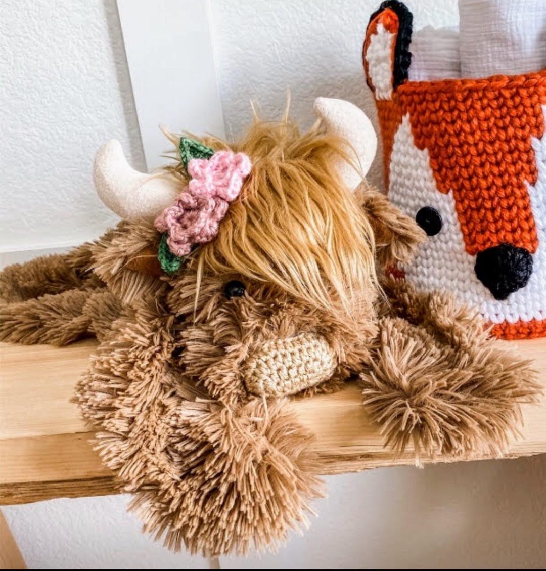 Highland Cow Lovey: Shaggy Minky Fur, Southwest Nursery Decor - Etsy