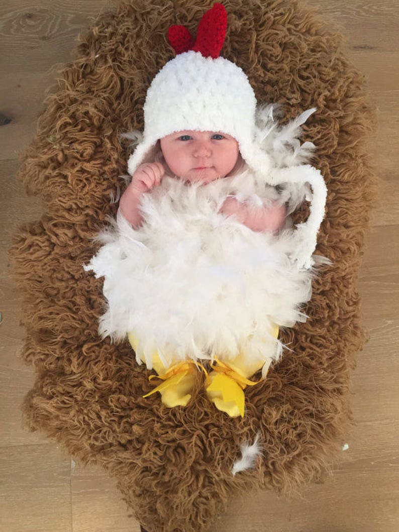Baby Chicken Costume Baby Chicken Hat Booties and Feathered | Etsy Canada