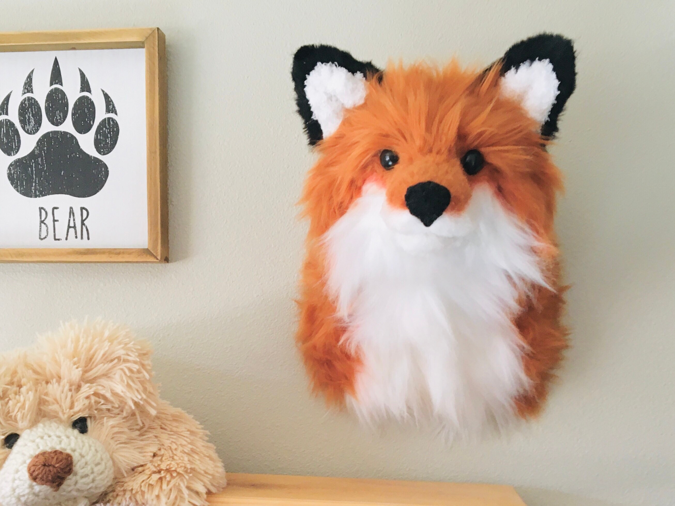 Fox Head Mount - Woodland Nursery Decor Wall Art - by Jojo's Bootique ...